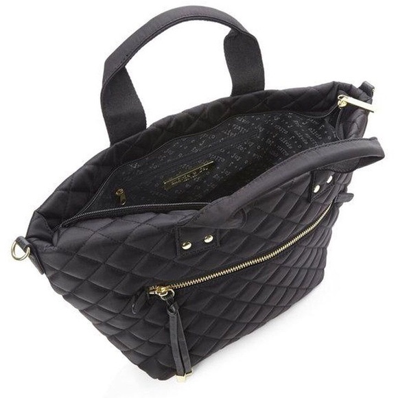 Bags | Black Quilted Tote Handbag | Poshmark